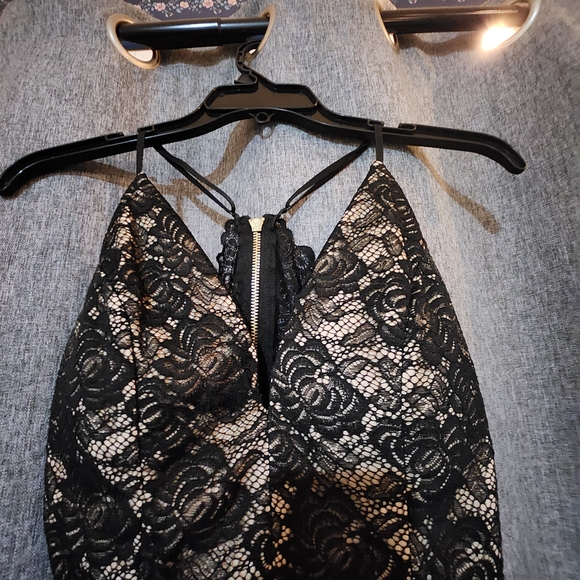 Windsor | Dresses | 2 Piece Black Lace Halter Top Evening Dress | Poshmark